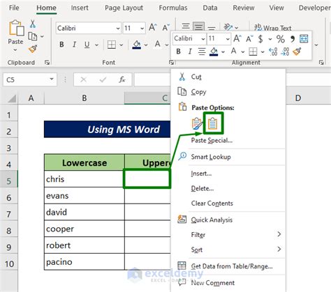 How To Change Lowercase To Uppercase In Excel Without Formula 5 Methods
