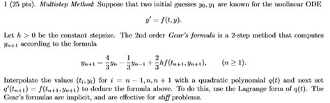 ordinary differential equations multistep method gear s formula interpolation mathematics