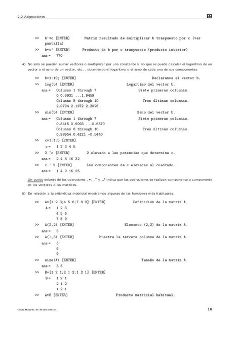 guia rapida de matlab comandos basicos graficacion y programacion