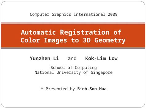 ppt automatic registration of color images to 3d geometry dokumen tips