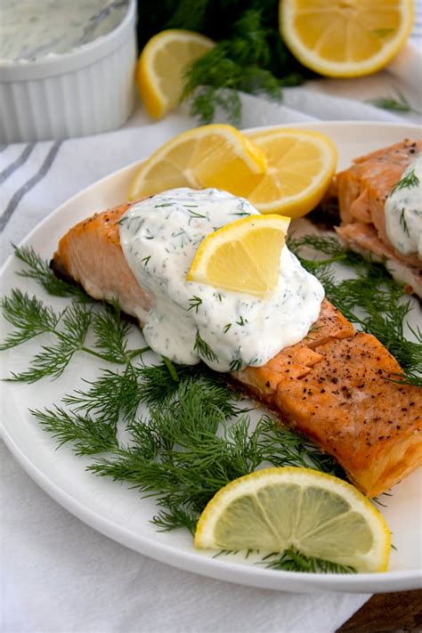 Easy Baked Salmon With Lemon Dill Sauce Recipe Cart