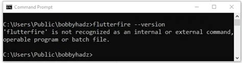 flutterfire or firebase is not recognized as an internal or external command bobbyhadz