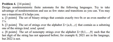 solved design nondeterministic finite automata for the following 1 answer transtutors