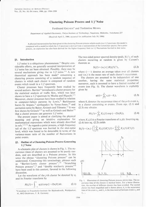 pdf clustering poisson process and 1 f noise