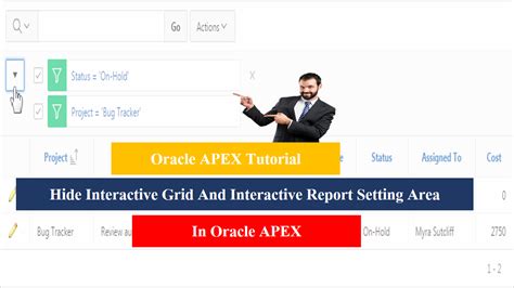 hide interactive grid and interactive report setting area in oracle apex javainhand tutorial