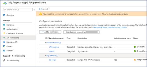 the code blogger angular app with protected web apis using msal