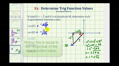 new version available find trig function values given the sine value and quadrant youtube
