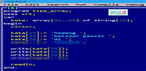 pengertian dan cara penggunaan tipe data array pascal duniailkom riset