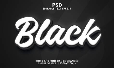 Premium Psd Black 3d Editable Photoshop Text Effect Style With Background