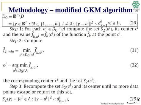 ppt modified global k means algorithm for minimum sum of squares clustering problems
