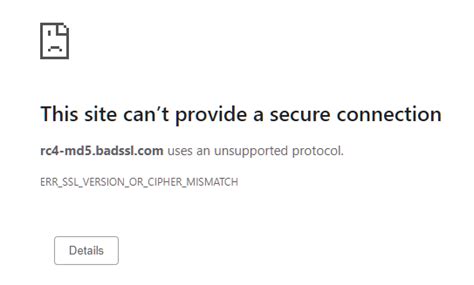 How To Fix ERR SSL VERSION OR CIPHER MISMATCH