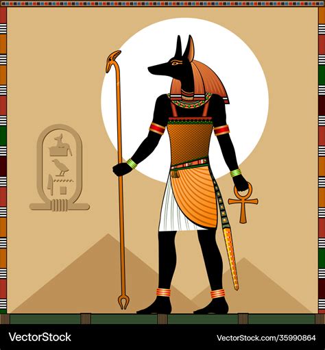 Religion Ancient Egypt God Anubis Royalty Free Vector Image