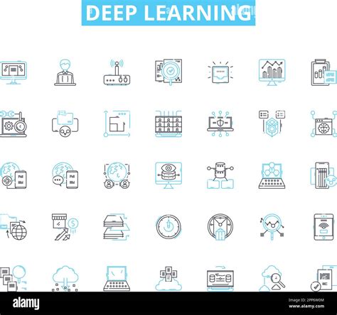 Deep Learning Linear Icons Set Neural Nerks Tensorflow Algorithms