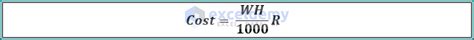 How To Create A Electricity Cost Calculator In Excel Easy Steps