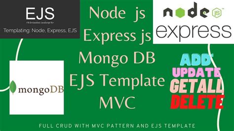 complete node js express mongodb crud ejs template mvc youtube