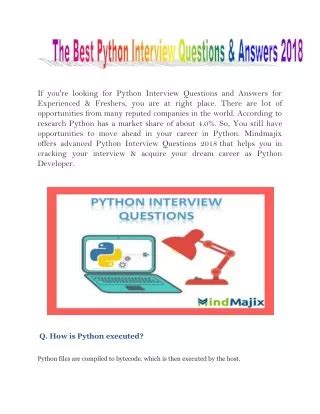 PPT Top Python Interview Questions And Answers PowerPoint