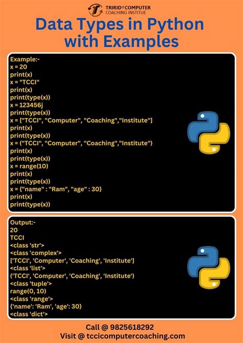 Data Types In Python With Examples Tccicomputercoaching