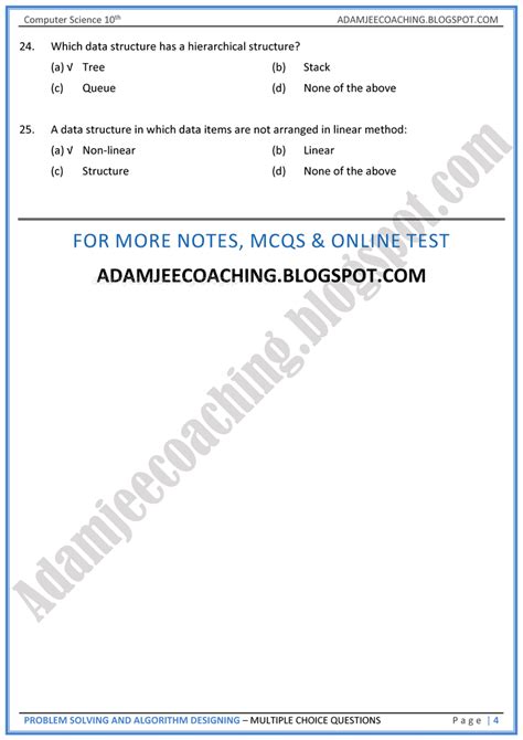 adamjee coaching problem solving and algorithm designing mcqs computer science 10th