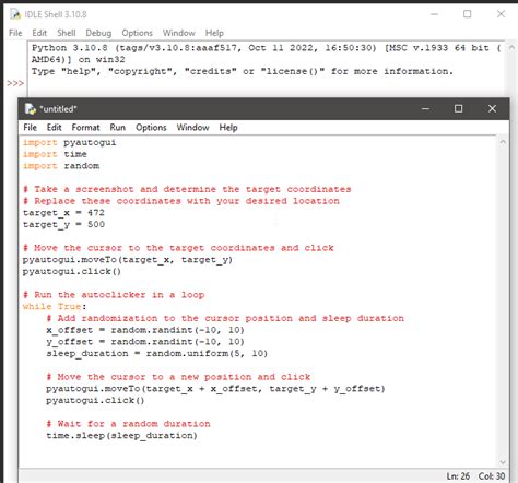Easy Autoclicker Project Using Python IDLE With PyAutoGUI Sly