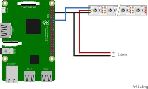 connect and control ws2812 rgb led strips via raspberry pi