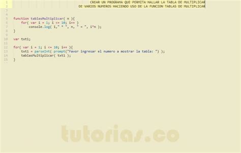 Funciones Javascript Funcion Tablas De Multiplicar Tutorias Co