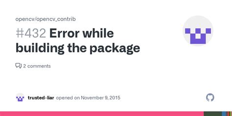 Error While Building The Package Issue 432 Opencv Opencv Contrib