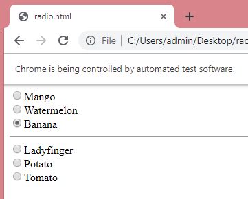 Selenium WebDriver Handling Radio Buttons Online Tutorials Library