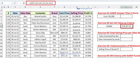 Excel Practice And Exercises With Sumif Function Exceldemy