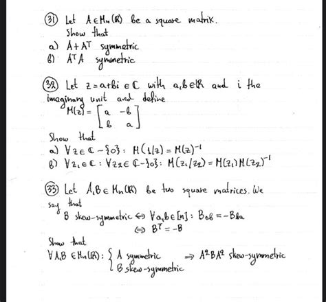 solved 31 let a∈mn r be a square matrix show that a