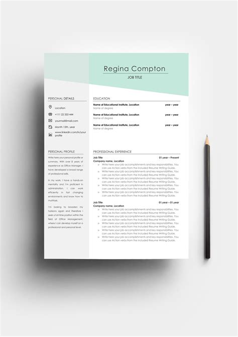 Eye Catching Resume Template And Cover Letter Template For Microsoft