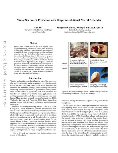 visual sentiment prediction with deep convolutional neural networks deepai
