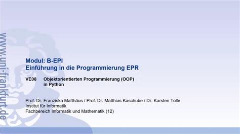 Ve Oo Programmierung In Python Teil
