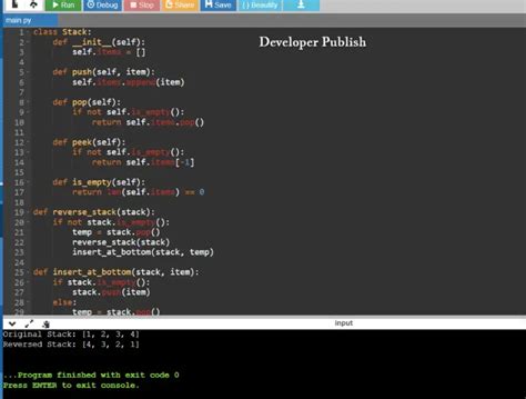 Python Program To Reverse A Stack Using Recursion