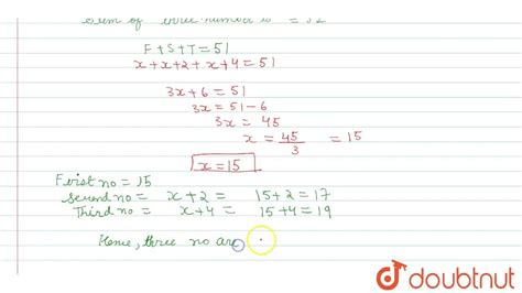 the sum of three consecutive odd number is 51 find the numbers