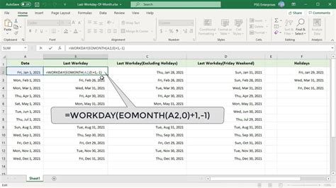 How To Calculate The Last Working Day Of A Month In Excel Office 365