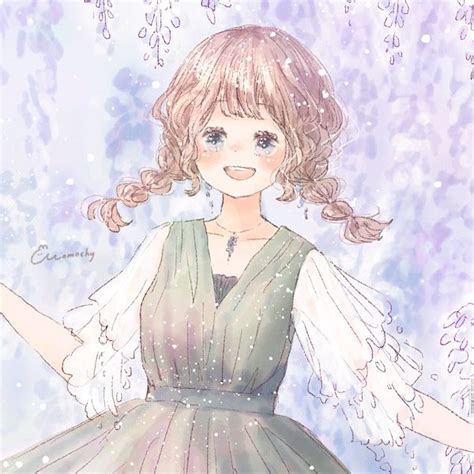 フリーアイコン藤の花と三つ編みの女の子のイラスト momochyのおうちイラストレーターももちーのWebサイト イラスト 泣い