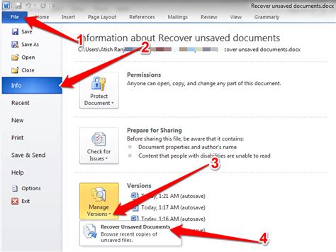 How To Recover Unsaved Word Document