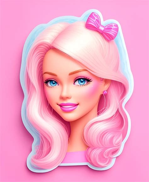 Premium Photo Smiling Barbie Doll Sticker