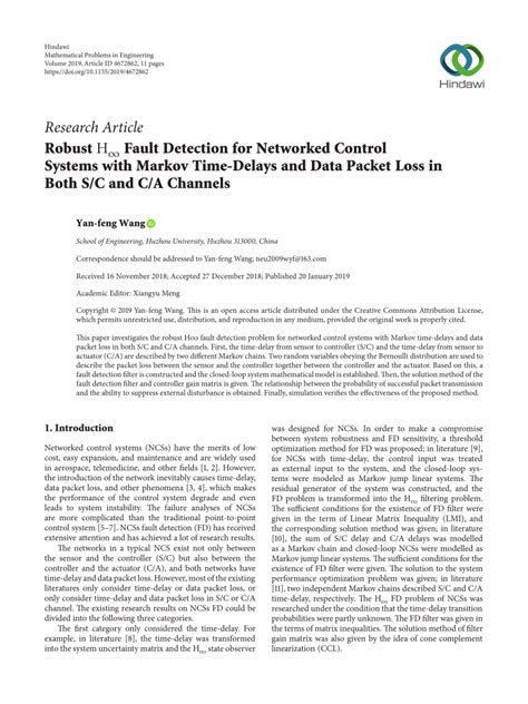pdf robust h ∞ fault detection for networked control systems with
