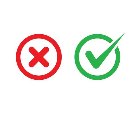 Cross Check Mark Icons X And V Symbols Icon Set Stock Illustration