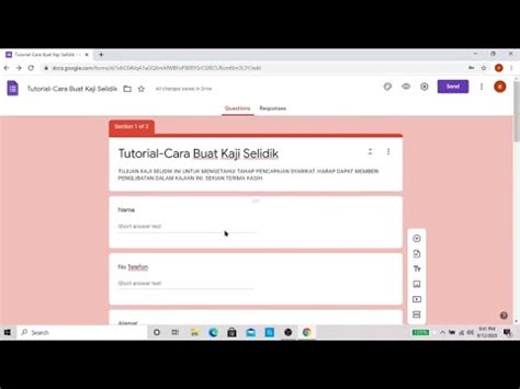 Tutorial Cara Buat Kaji Selidik Guna Google Forms YouTube