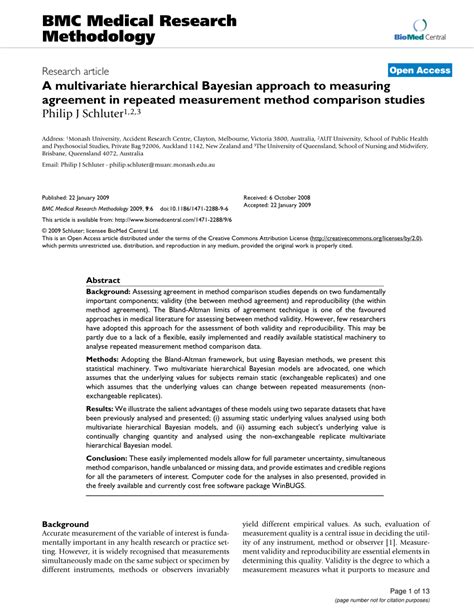 pdf a multivariate hierarchical bayesian approach to measuring agreement in repeated