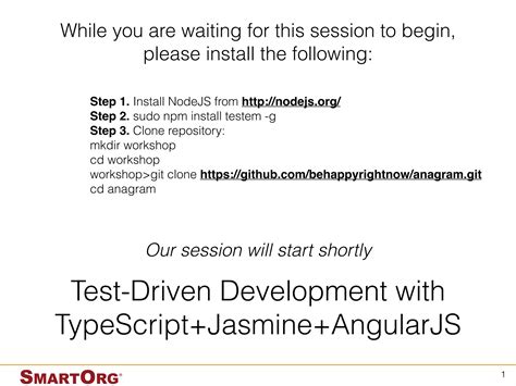 test driven development with typescript jasmine angularjs ppt