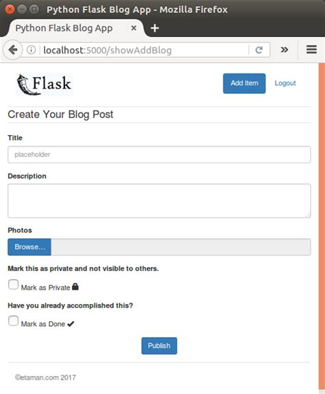 flask blog app tutorial 5 uploading an image 2020