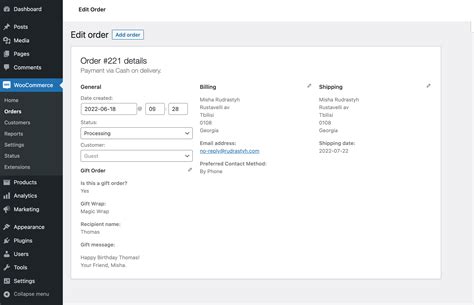 Add Custom Fields To Edit Order Page In WooCommerce