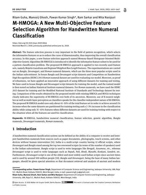 pdf m hmoga a new multi objective feature selection algorithm for handwritten numeral