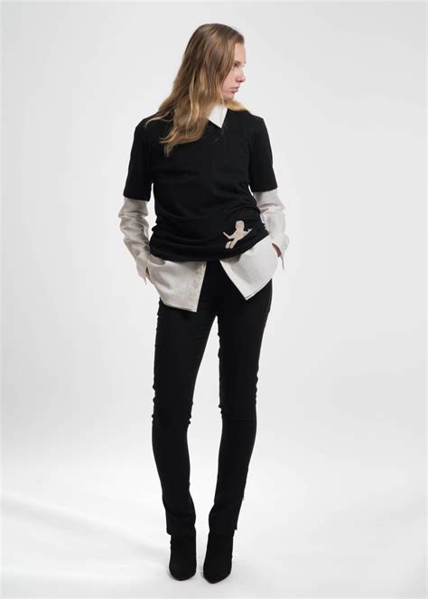 Dressed Undressed Black Pile Embroidery T Shirt Garmentory
