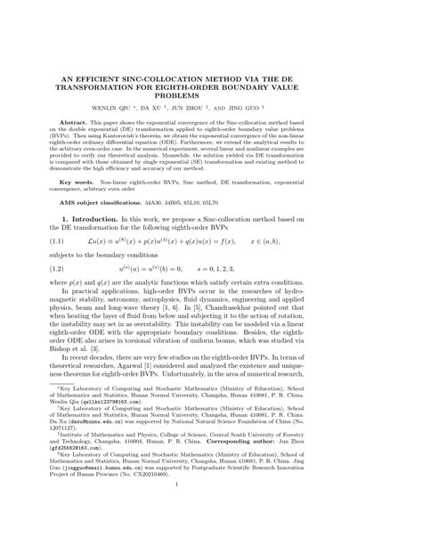 pdf an efficient sinc collocation method via the de transformation for eighth order boundary