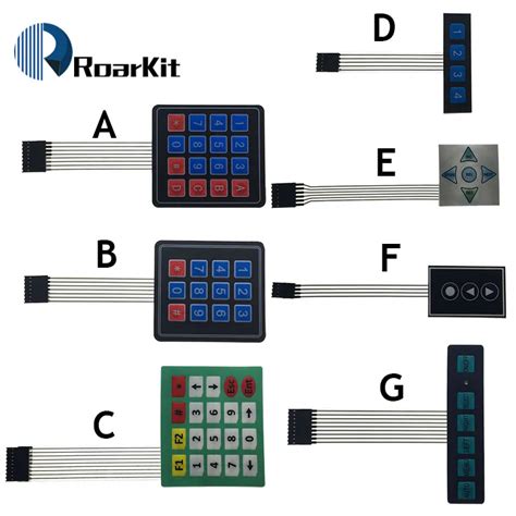 1 2 3 4 5 Key Button Membrane Switch 3 4 4X5 Matrix Array Keyboard 1X6