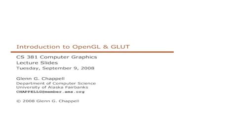 introduction to opengl and glutsep 09 2008 · introduction to opengl and glut the design of opengl